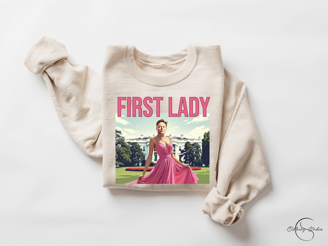 Retro First Lady Elon Sweatshirt, Funny Pink Elon Crewneck, Funny Trump ...