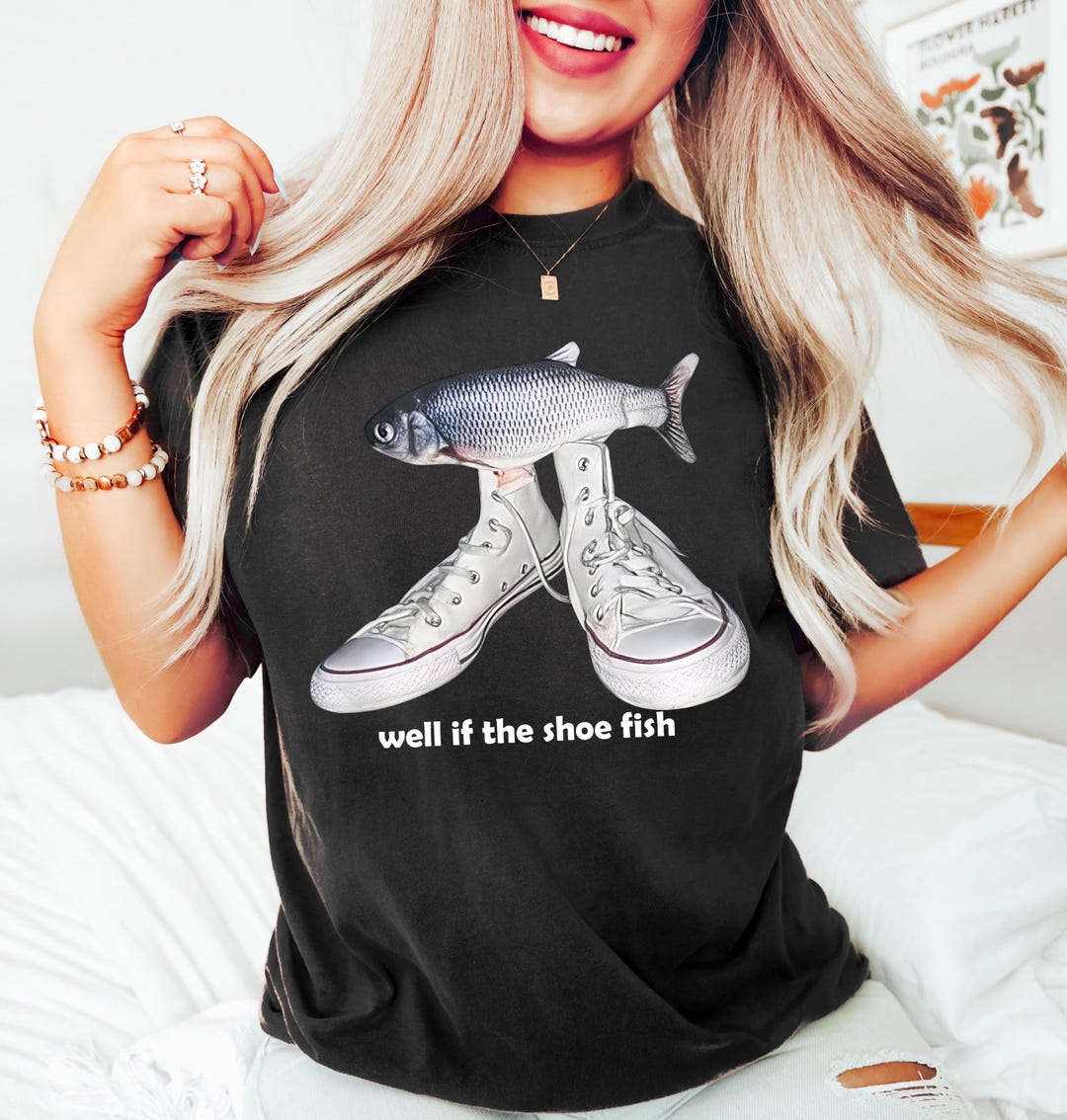 Shoe Fish Cursed Tshirt, Funny Bass Shirt, Ironic Meme Outfit ...