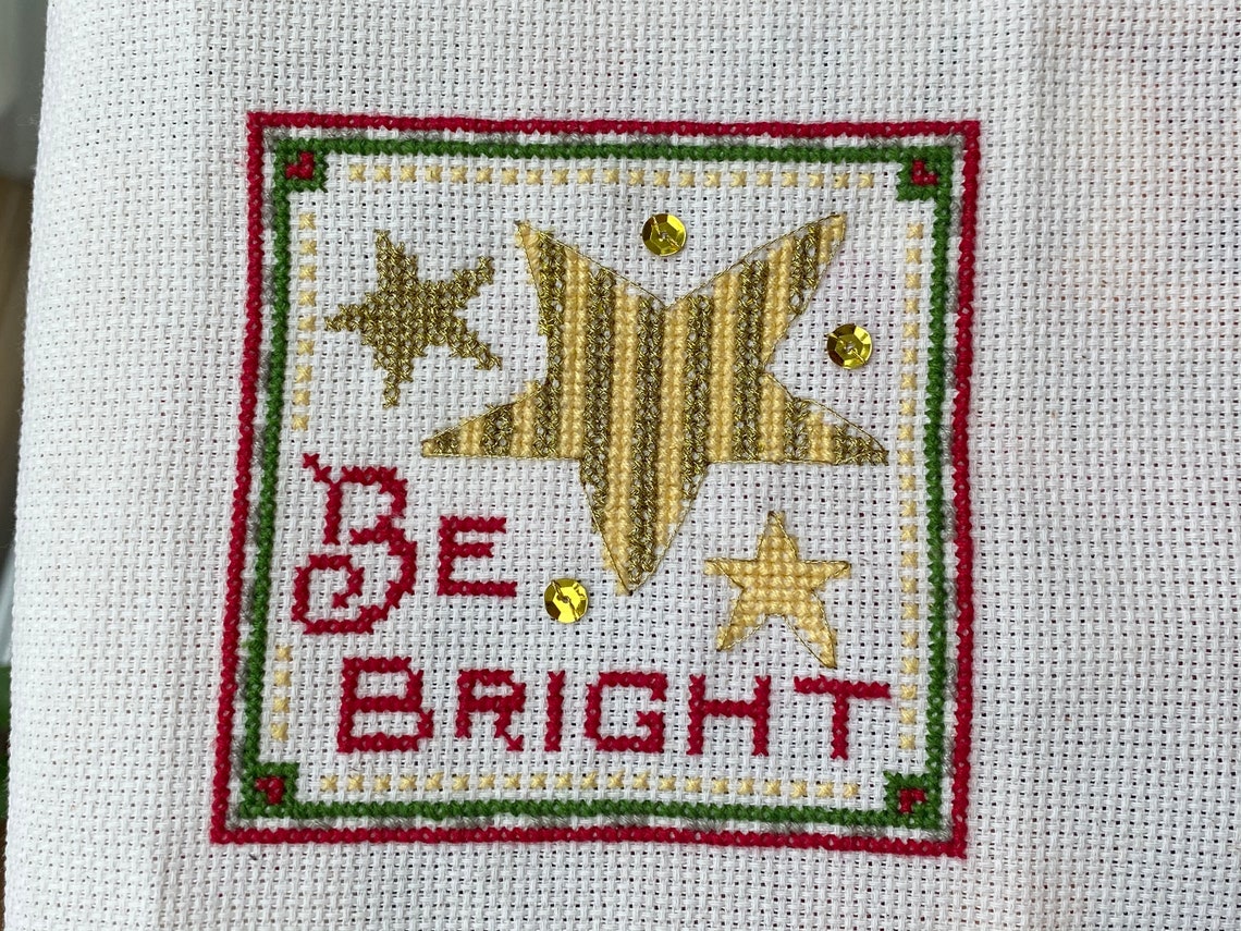 PDF Be Bright Christmas Star Cross Stitch Pattern - Etsy