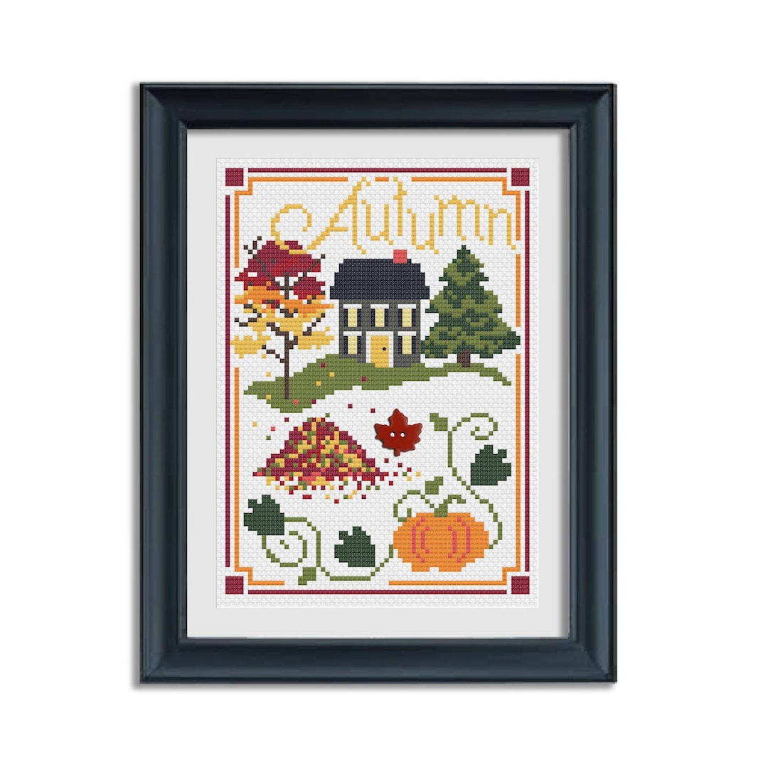 PDF -- Autumn House Cross Stitch Pattern - Etsy