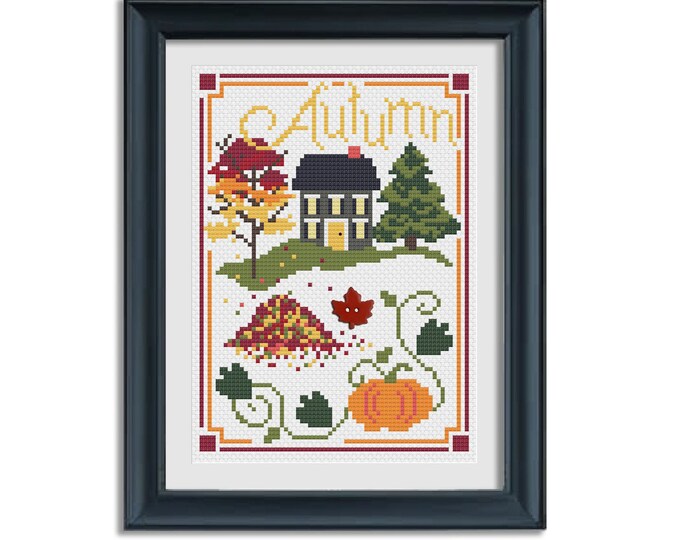 PDF Autumn House Cross Stitch Pattern - Etsy