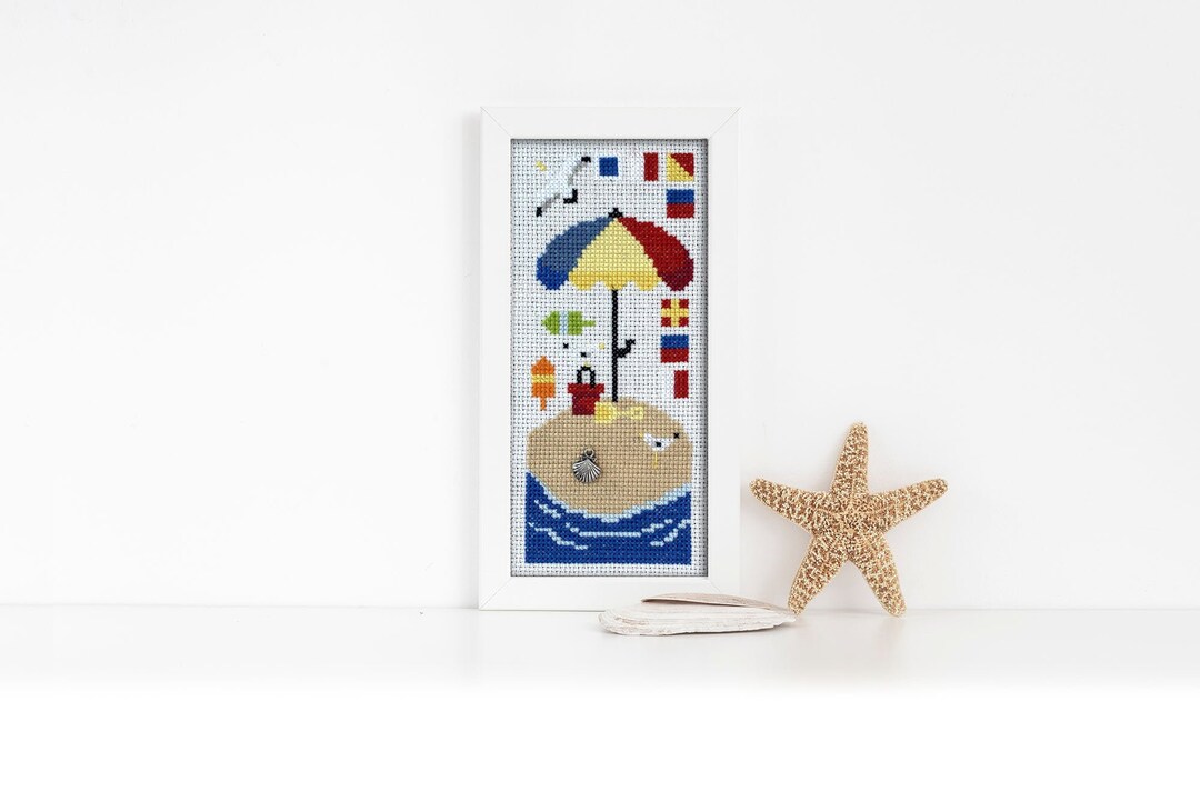 PDF -- Summer Umbrella Beach Cross Stitch Pattern - Etsy