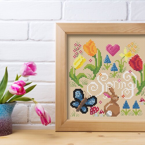 PDF Spring Bunny Cross Stitch Pattern PDF - Etsy
