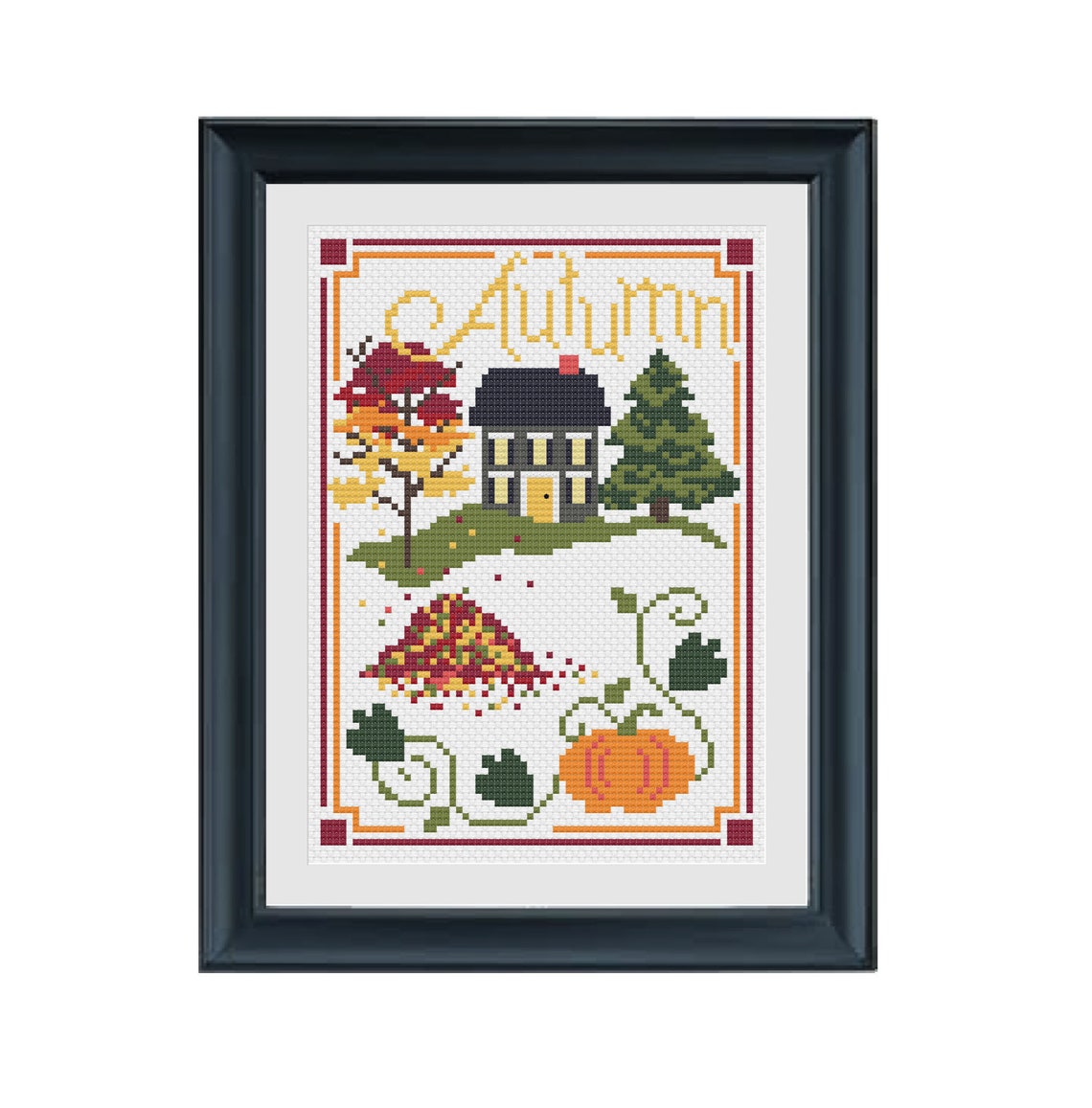 PDF Autumn House Cross Stitch Pattern - Etsy