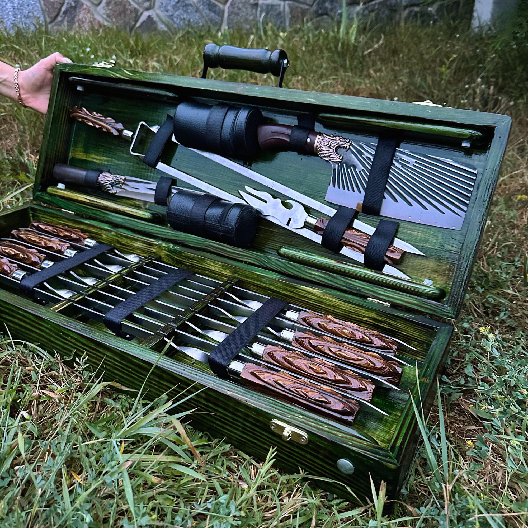 BBQ Gift Set for Men Big Barbecue Accessories Gift Best Grilling Gift ...