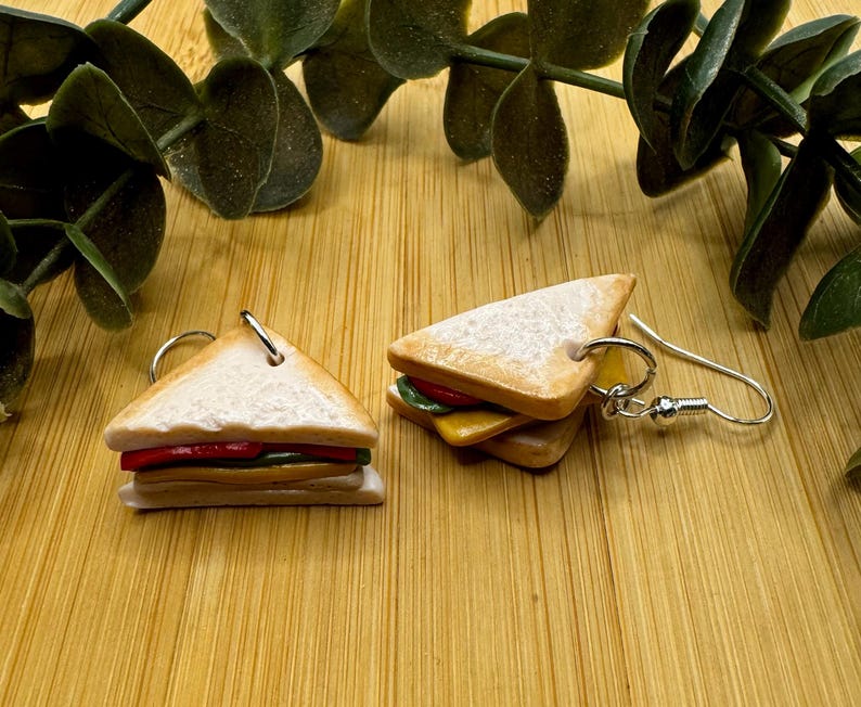 Deli Sandwich Dangle / Polymer Clay / Gift / Earrings / Handmade / Made ...
