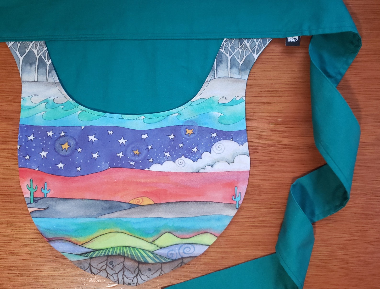 Adult Forager Pockets Teardrop Shape Nature Moon Clouds | Etsy