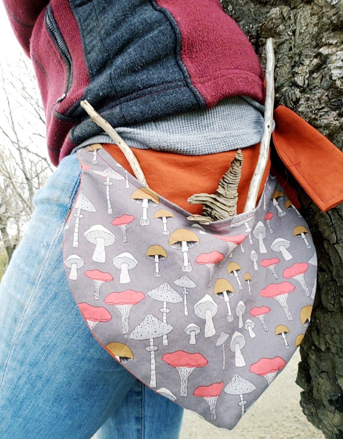 Adult Forager Pockets Teardrop Shape Tiny Bird Studio - Etsy