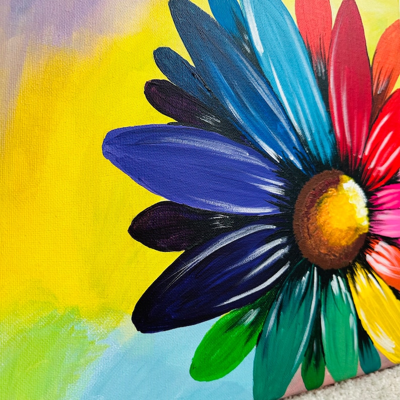 Colorful Acrylic Flower Painting - Etsy