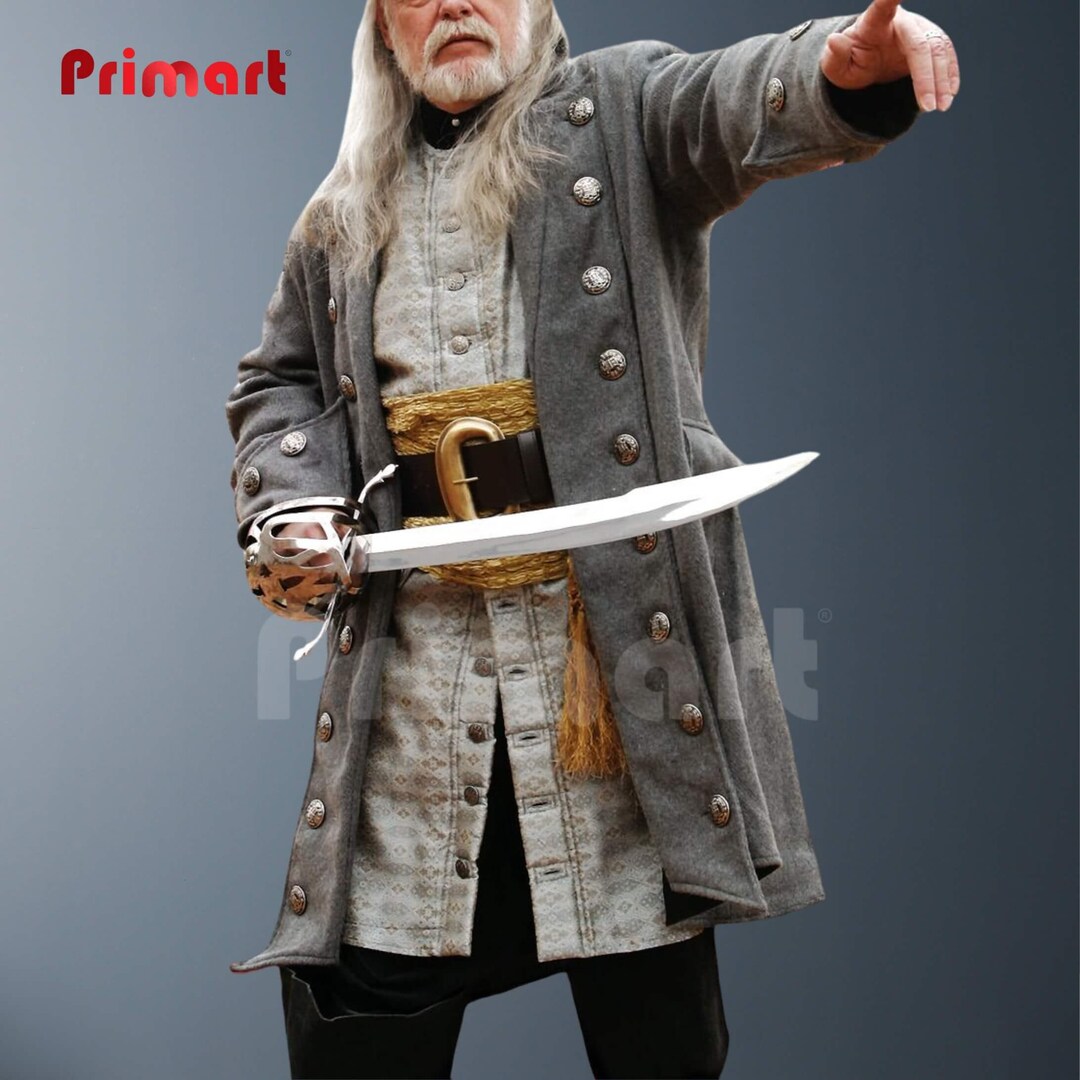 Blackbeard Pirate Coat, Buccaneer Men's Halloween Coat, Pirates of ...
