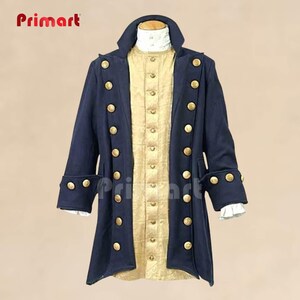 Blackbeard Pirate Coat, Buccaneer Men's Halloween Coat, Pirates of ...