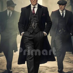 Men's 3-piece Tweed Suit Peaky Blinders Style, Herringbone Tom Shelby ...