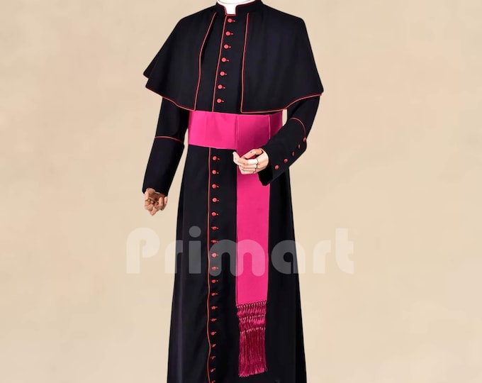 Bishop Clergy Cassock With Inverness Cape, Men’s Roman Cossack ...