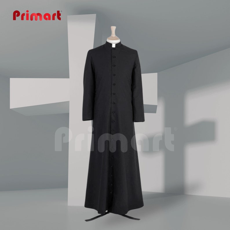Black Roman Cassock Clergy Vestment, Priest Robe, Liturgical Garment ...