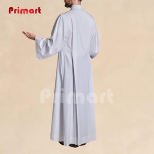 Men's Clergy Alb Robe White Liturgical Vestment With Bell Sleeves ...