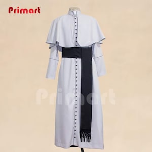 Men's White Priest Cassock Robe Gothic Clergy Outfit, Historical Church ...