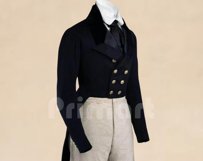 Men's Regency Jacket - 18th Century Tailcoat, Custom Made, Wool ...
