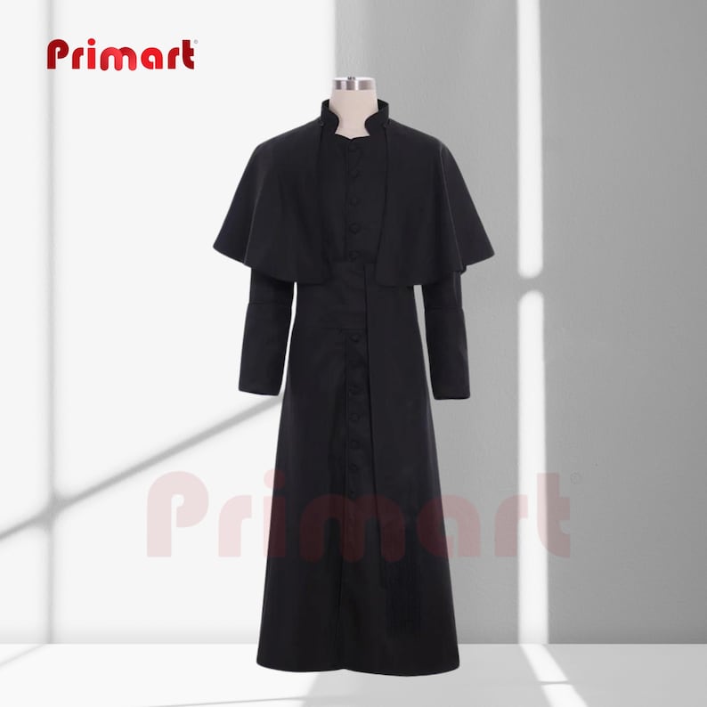 Black Roman Cassock, Bishop Clergy Cassock, Preaching Robe, Clergy ...