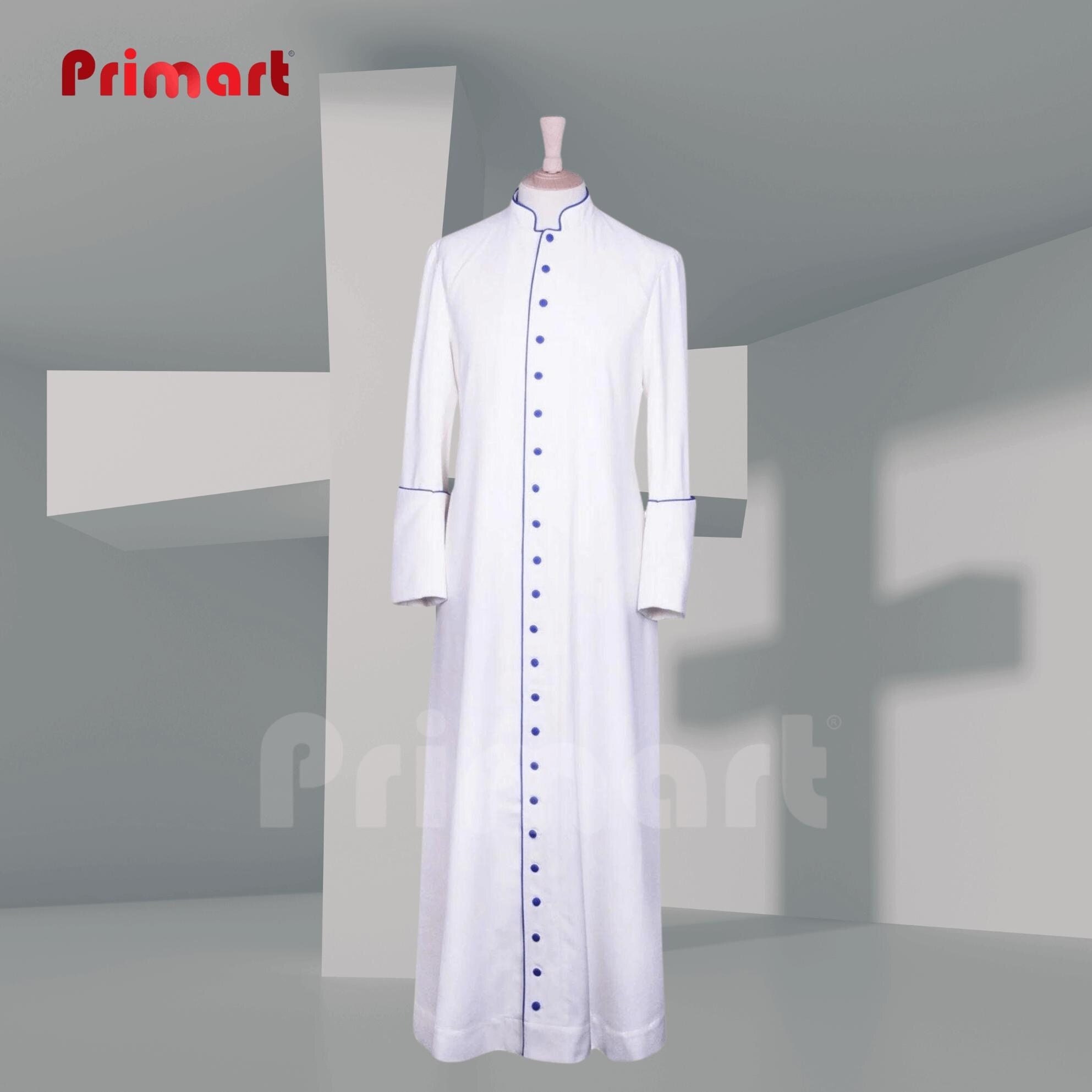 White Roman Cassock Clergy Vestment, Priest Robe, Liturgical Garment ...