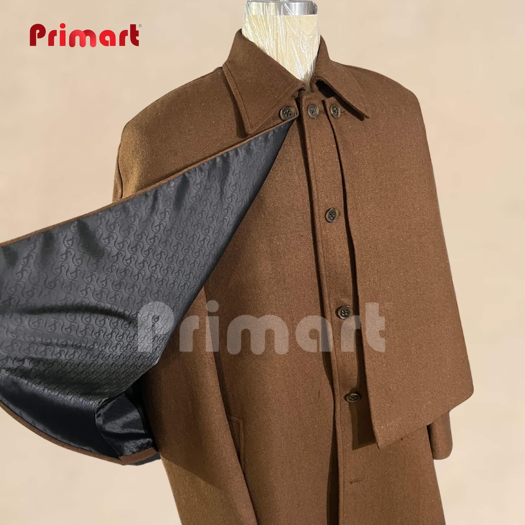 Men's Victorian Brown Wool Inverness Cape Coat Sherlock Holmes Style ...