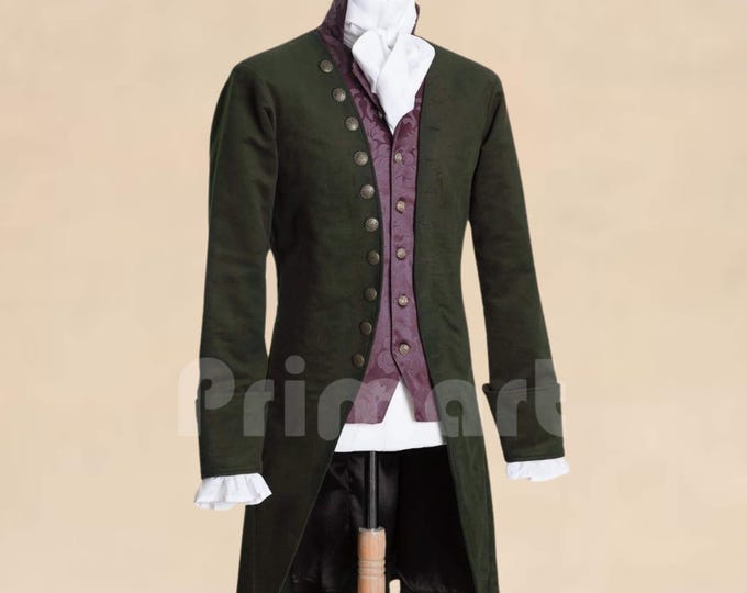 Men's 18th Century Wool Coat - Colonial Frock Coat, Revolutionary War ...