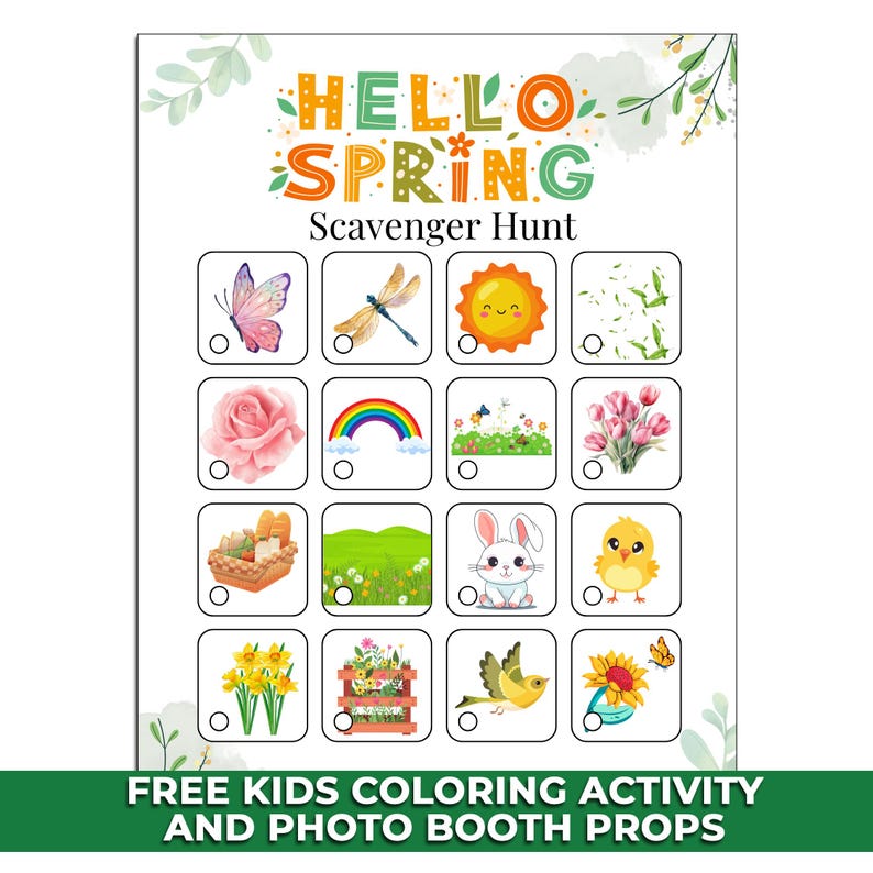 Spring Day Scavenger Hunt Game for Kids & Families | Outdoor Spring ...