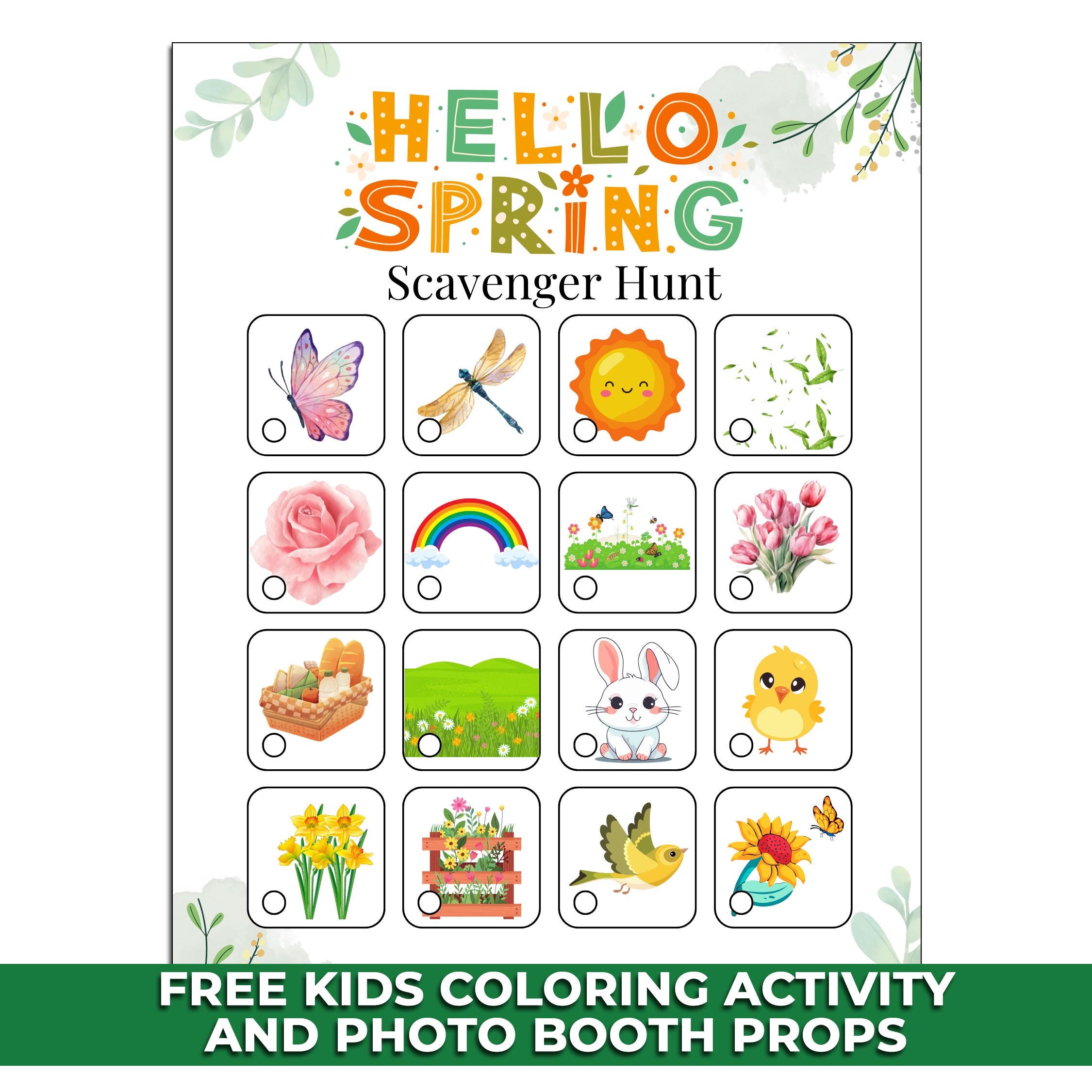 Spring Day Scavenger Hunt Game for Kids & Families | Outdoor Spring ...