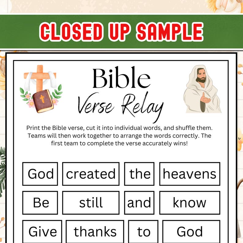 Printable Youth Bible Games | Summer Bible Camp Verse Relay | Fun ...