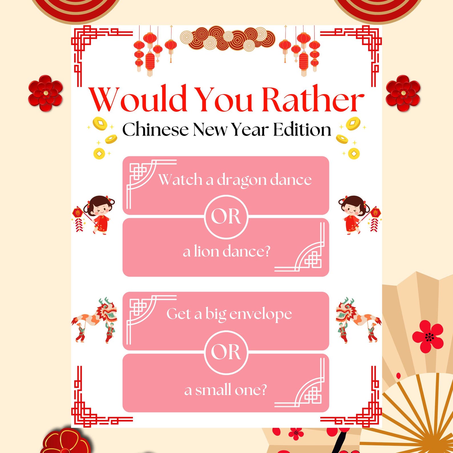 Trending Chinese New Year Would You Rather Game, Printable 2025 Year of ...