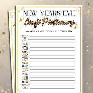 New Years Eve Emoji Pictionary Game, Printable Adult Party Game, Fun ...