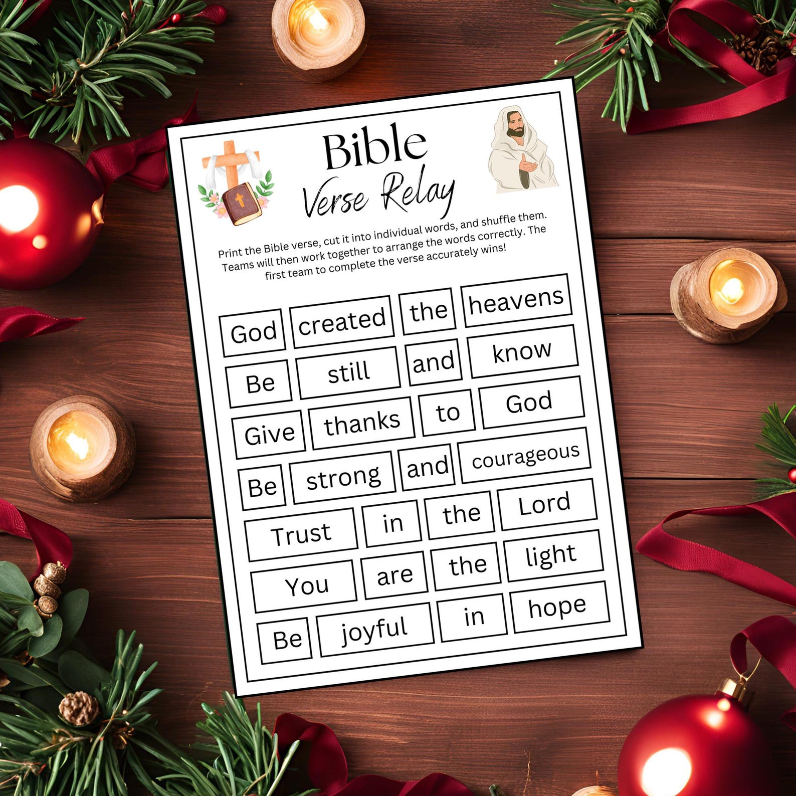 Printable Youth Bible Games | Summer Bible Camp Verse Relay | Fun ...