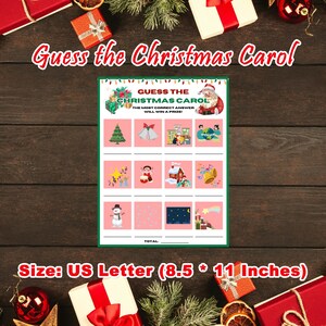 Unique Guess the Christmas Carol Game Printable Holiday Party Games ...