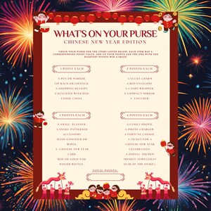 Printable Chinese New Year What's on Your Purse Activity, 2025 Year of ...