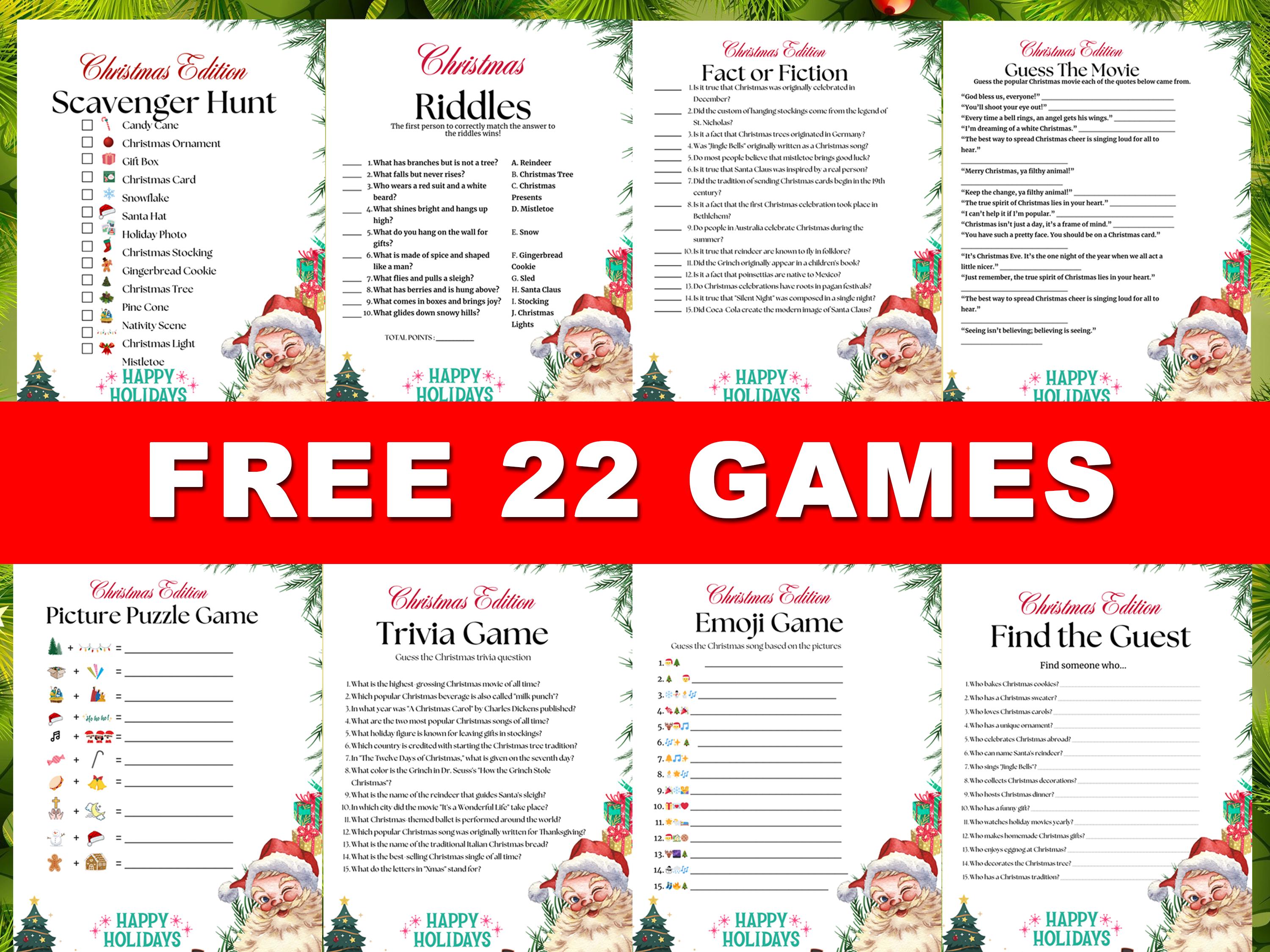Christmas Activity Bundle: Printable Games & Coloring Pages (PDF) - Etsy