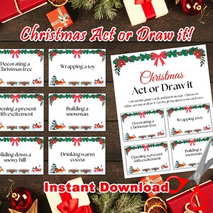 Printable Christmas Charades Game Holiday Party Games Christmas Games ...