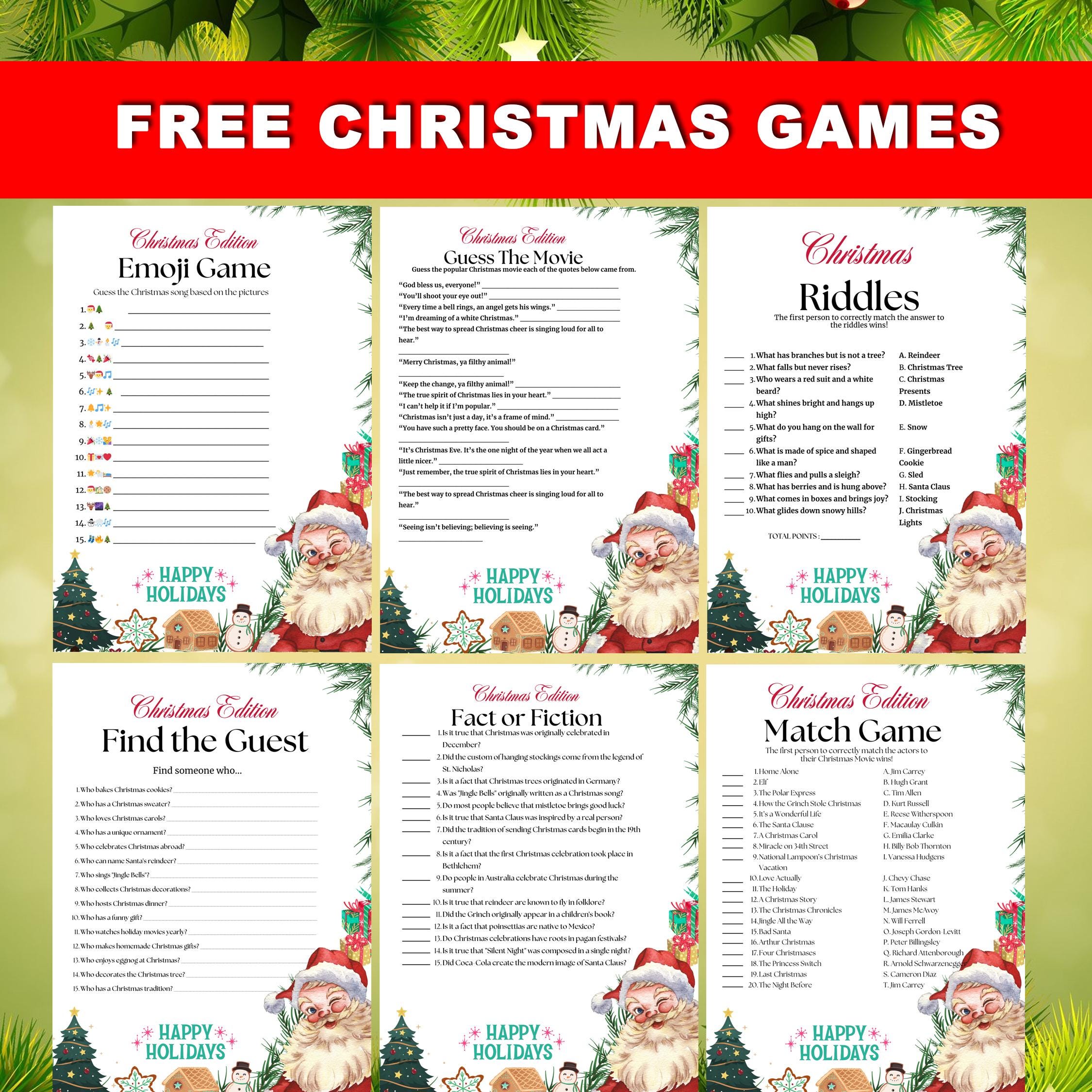 Christmas Activity Bundle: Printable Games & Coloring Pages (PDF) - Etsy