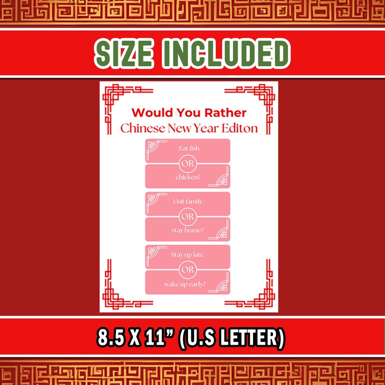 Newest Chinese New Year 10 Game Bundle, Printable Lunar New Year Party ...