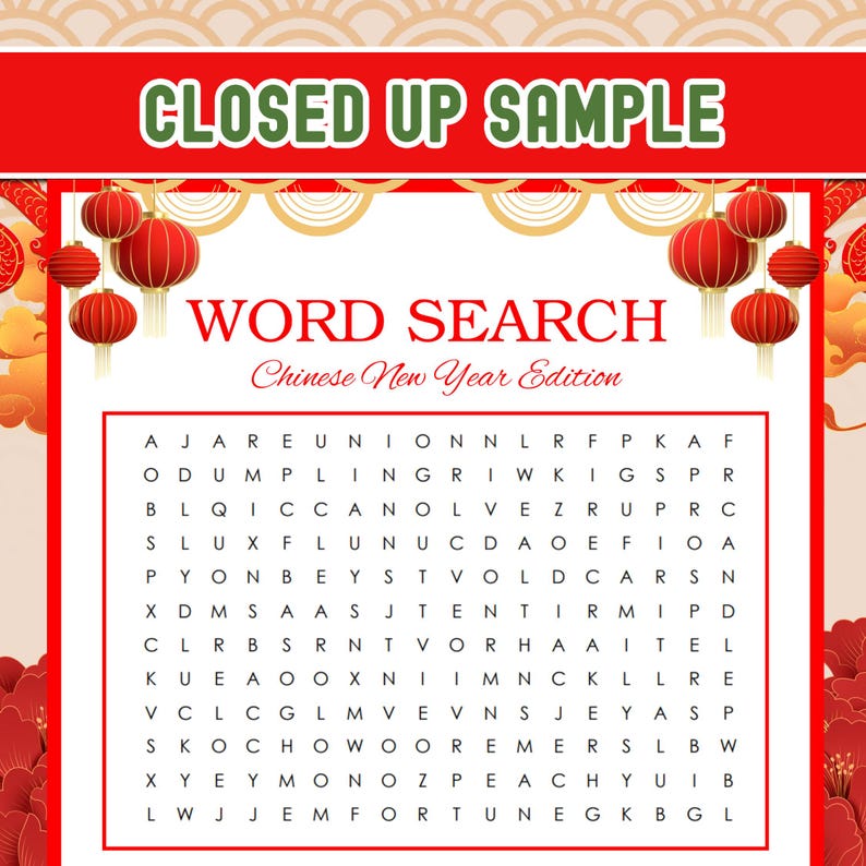 Trending Chinese New Year Word Search Activity, Printable 2025 Year of ...