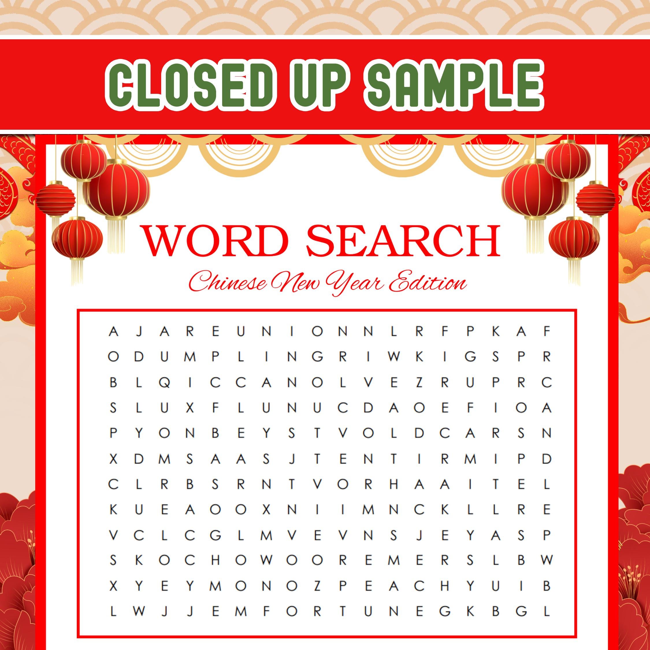 Trending Chinese New Year Word Search Activity, Printable 2025 Year of ...