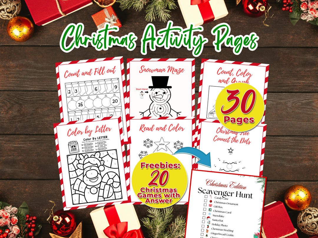 Printable Christmas Activities for Kids, Free Holiday Games for Adult ...