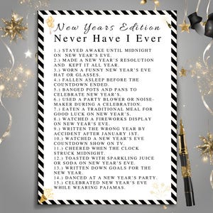 Elegant New Year's Eve Game Bundle, Printable New Years Games for Kids ...