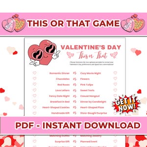Printable This or That Game for Valentines Day, Galentines Games for ...