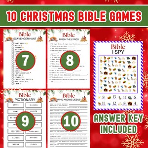 10 Christmas Bible Games for Church Party, Printable Holiday Nativity ...