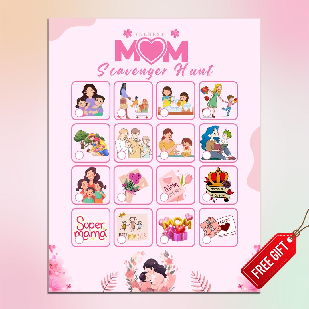 Creative Mother's Day Scavenger Hunt Party Games, Fun Unique Printable ...