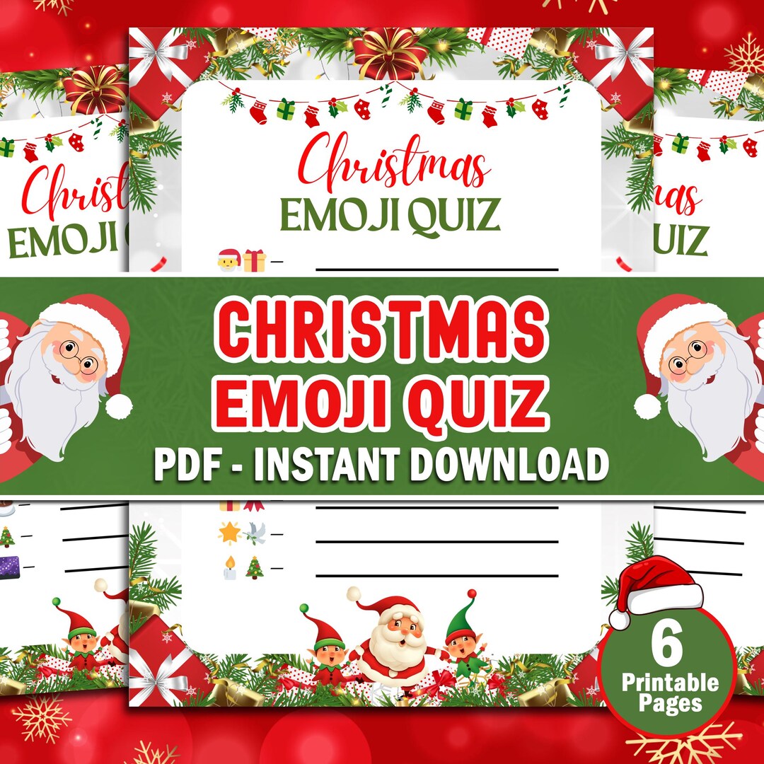 Printable Christmas Emoji Pictionary Game, Christmas Emoji Quiz, Family ...