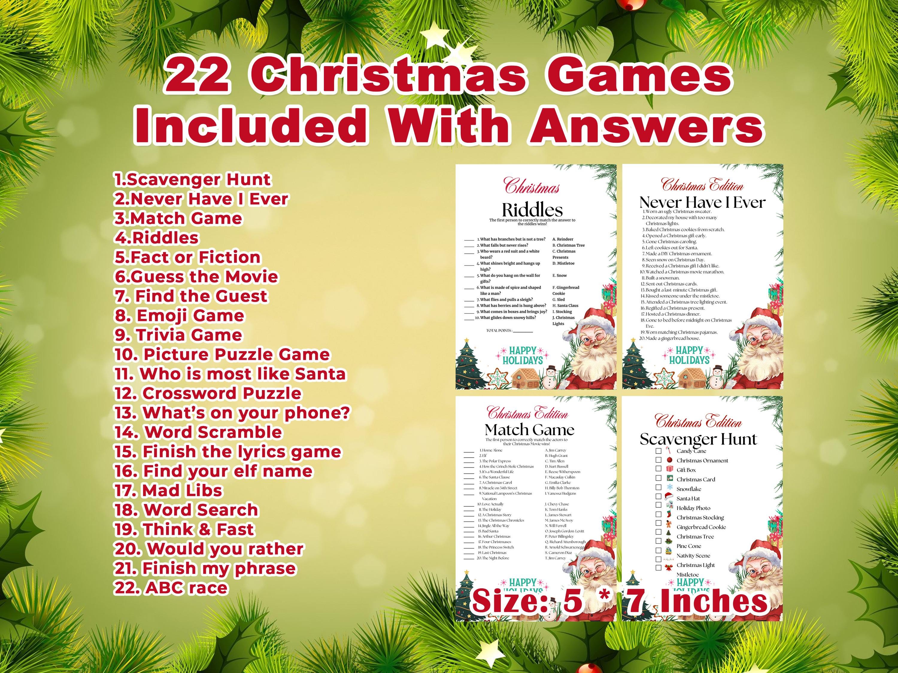 Christmas Activity Bundle: Printable Games & Coloring Pages (PDF) - Etsy