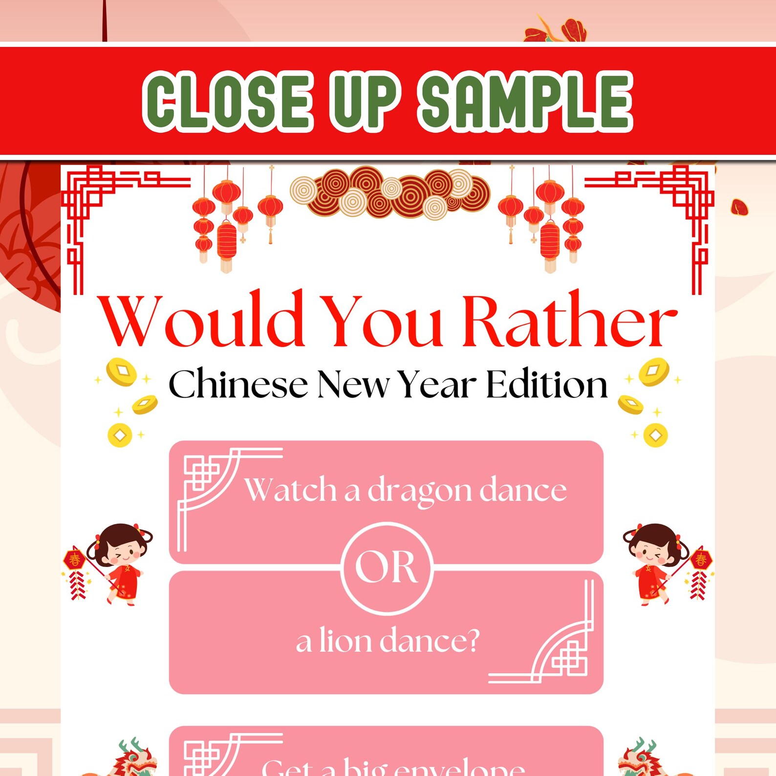 Trending Chinese New Year Would You Rather Game, Printable 2025 Year of ...