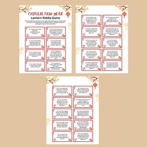 Chinese Lantern Riddle Game for Kids, Lunar New Year Fun Activities for ...