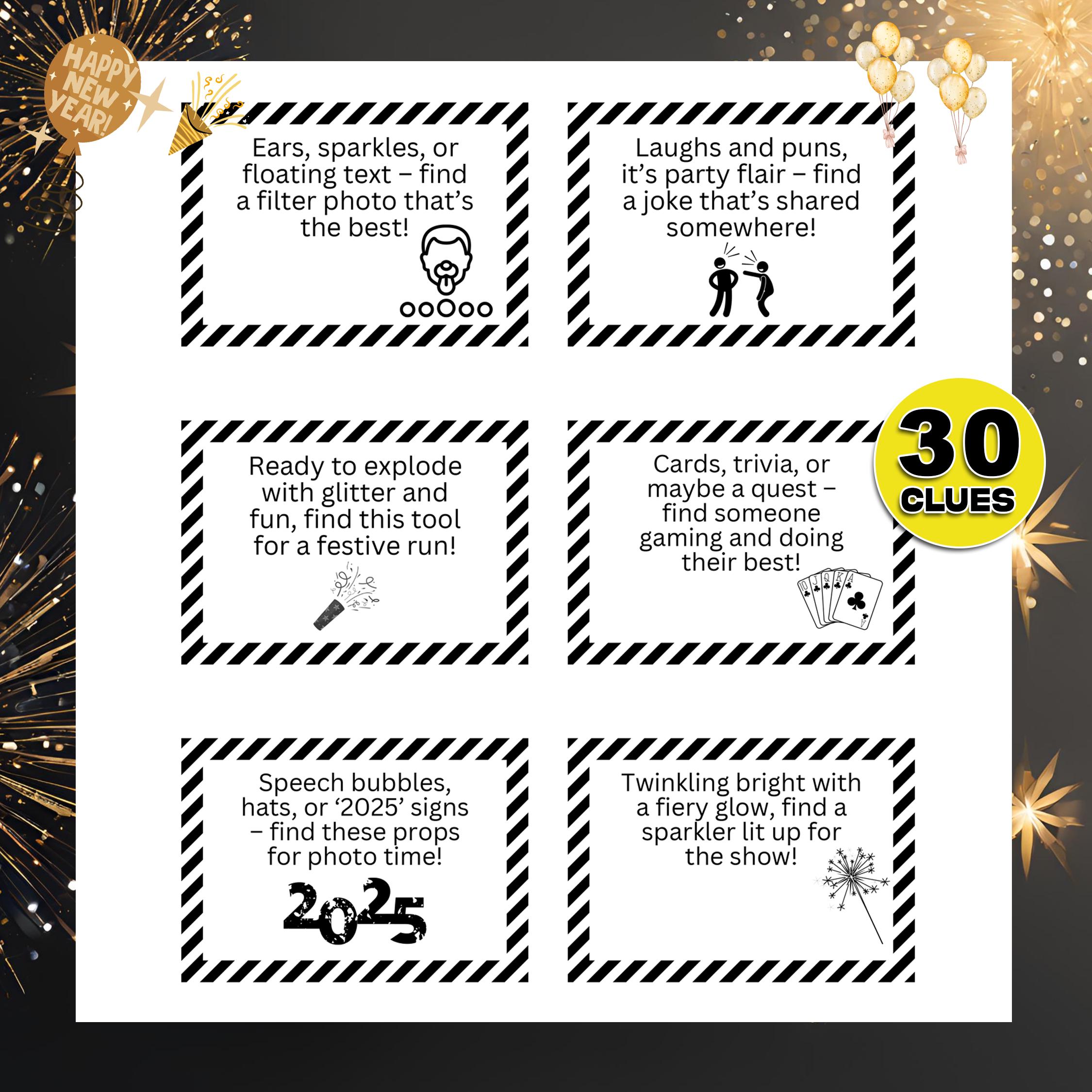 2025 New Years Eve Scavenger Hunt Game for Teens, Printable Indoor ...