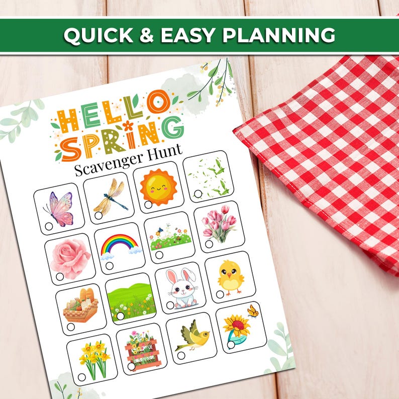 Spring Day Scavenger Hunt Game for Kids & Families | Outdoor Spring ...